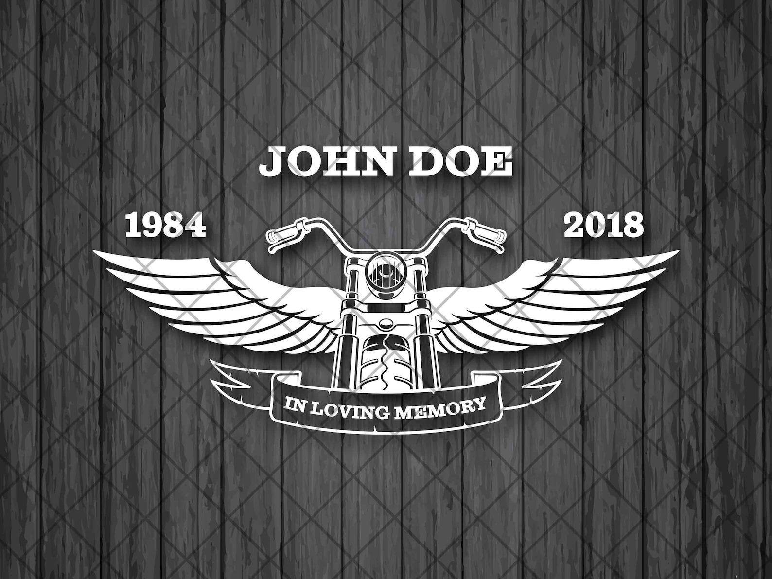 In Loving Memory Motorcycle Wings Vinyl Decal Sticker, Window Decal ...
