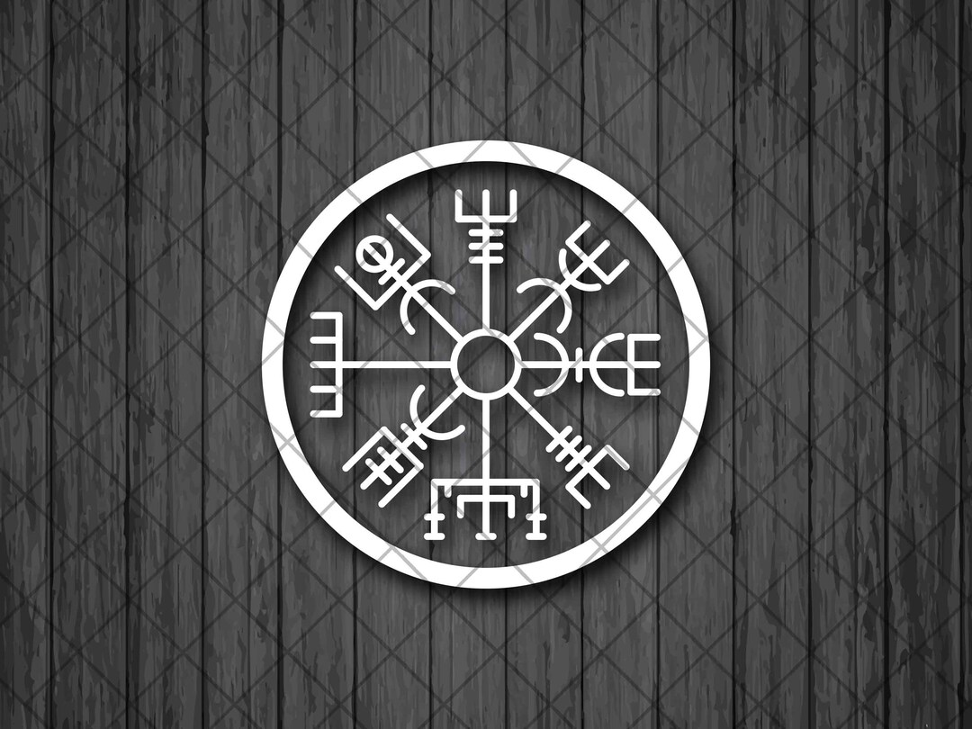 Vegvisir Rune Compass Vinyl Decal Sticker, Vegvisir Rune Circle, Viking ...