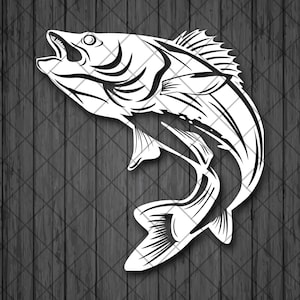 Bass Fish Vinyl Decal Sticker, Windows, Laptops Decals Fishing Decal ...
