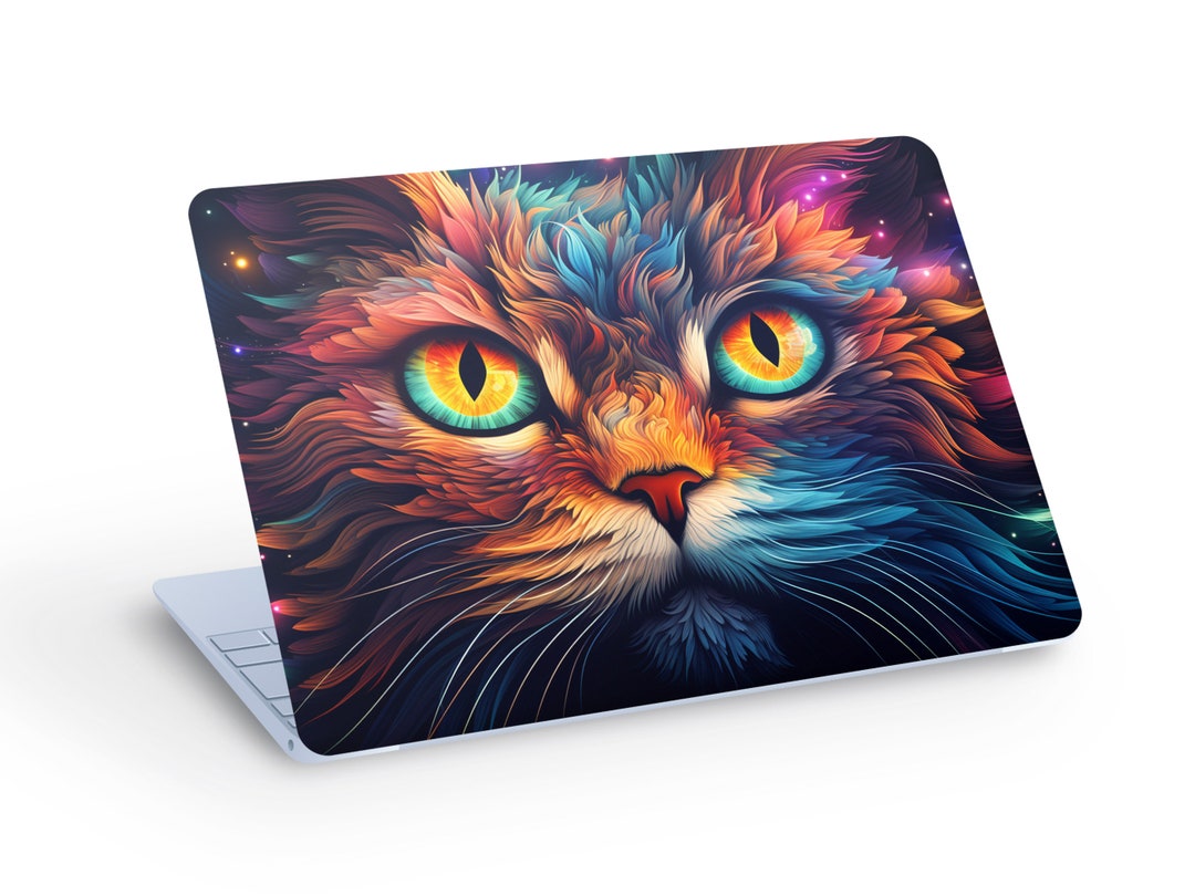 Magical CAT LAPTOP SKIN Decal Sticker, Cat Laptop Skin Decal - Custom ...