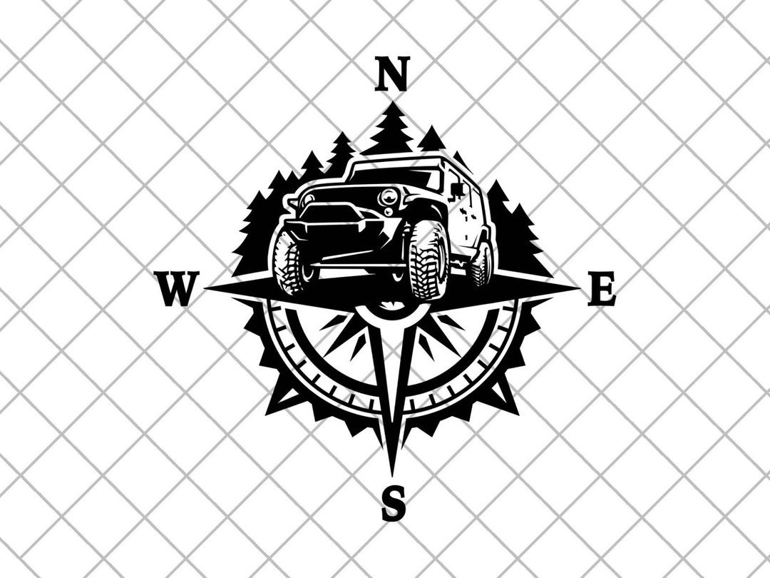 Truck OFF ROAD 4x4 Compass Vinyl Decal Sticker, Compass Rose, off Road ...