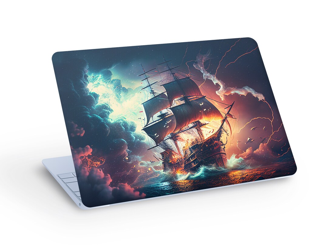 PIRATE SHIP LAPTOP Skin Decal Sticker, Pirate Ship in Storm Laptop Skin ...