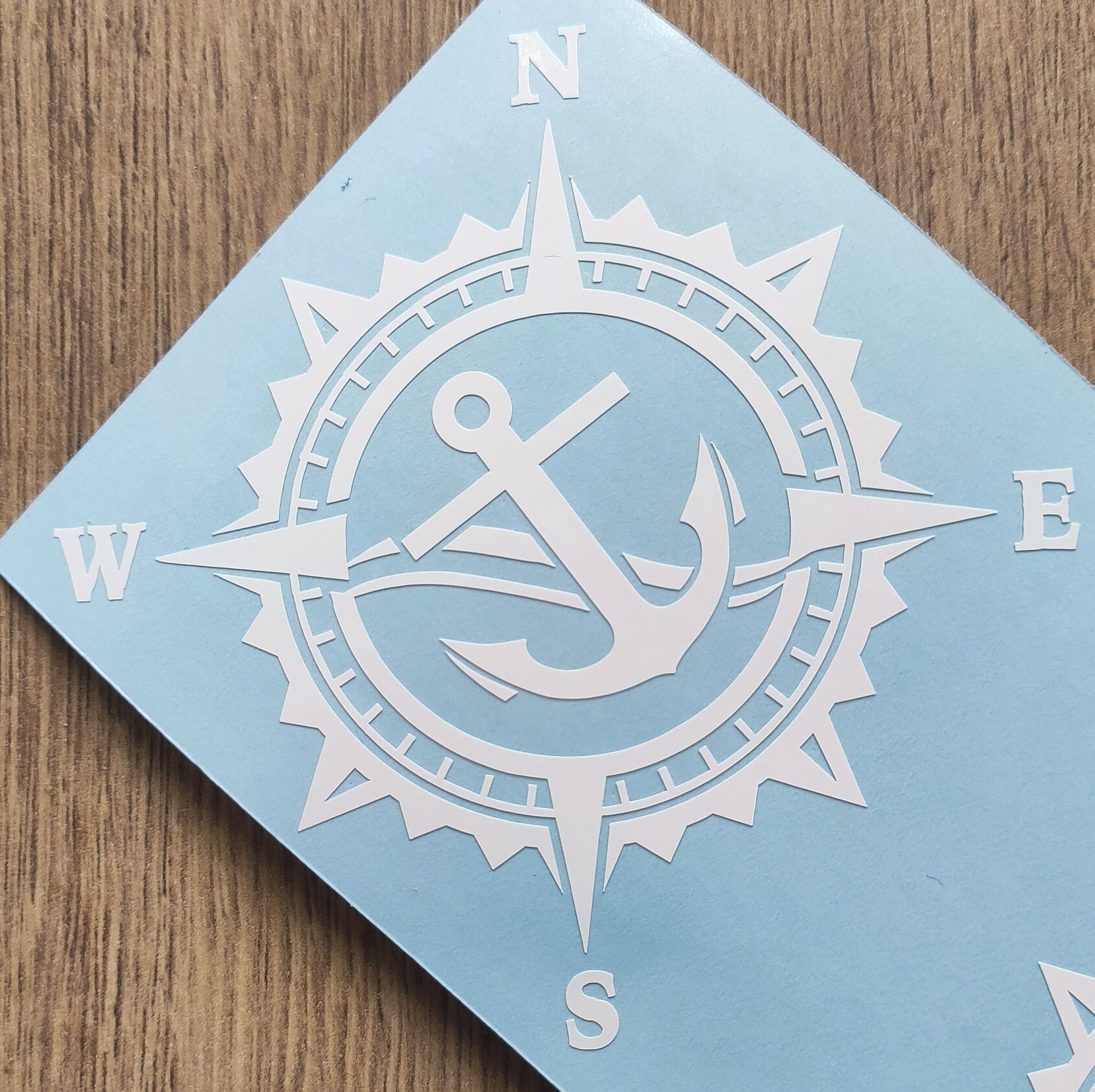 ANCHOR Compass Vinyl Decal Sticker, Compass Rose, Ship Captain Decal ...
