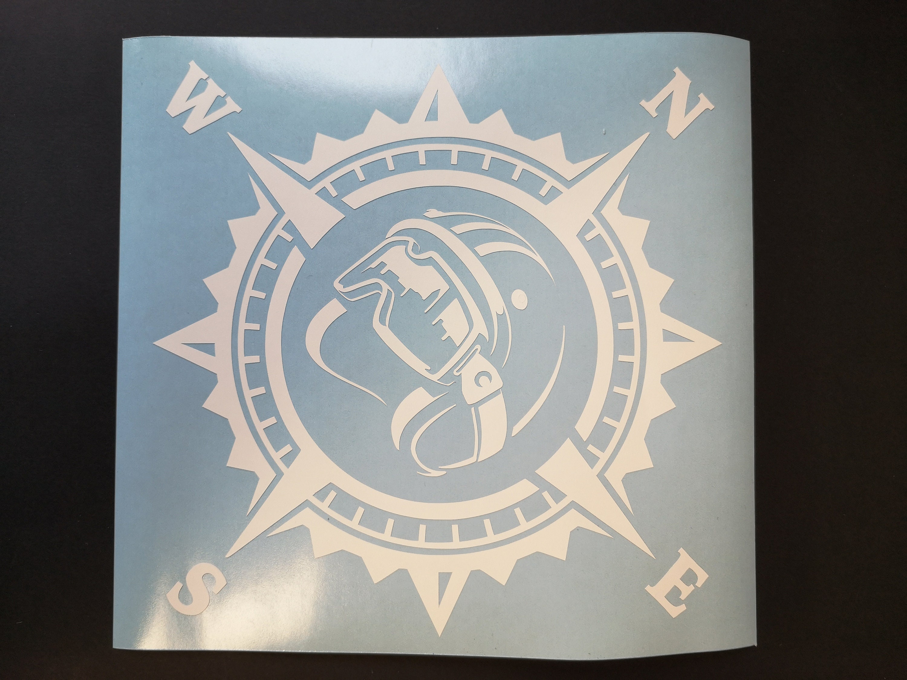 Motorcycle Helmet Vintage Compass Vinyl Decal Sticker Compass - Etsy