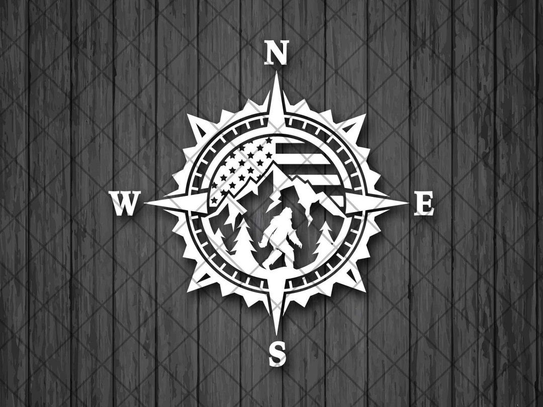 BIGFOOT USA Compass Vinyl Decal Sticker, Compass Rose, Bigfoot Decal ...