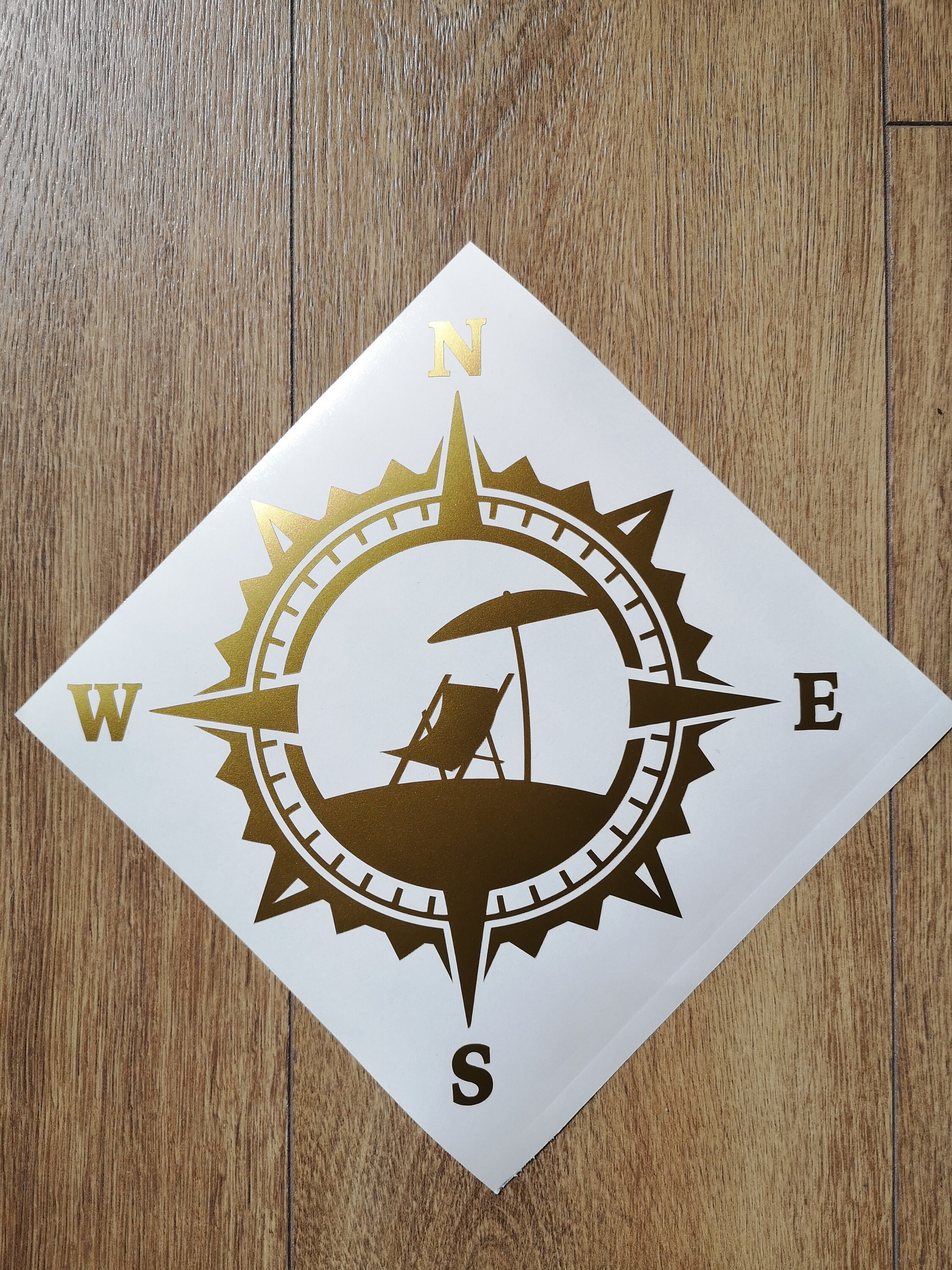 BEACH Compass Vinyl Decal Sticker Compass Rose Vacation - Etsy