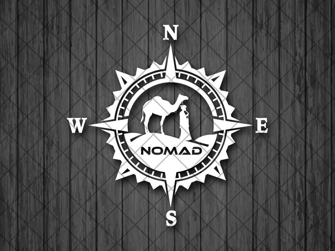 NOMAD Compass Vinyl Decal Sticker, Compass Rose Decal, SAHARA Desert Camel Decal, NOMAD Sticker ...
