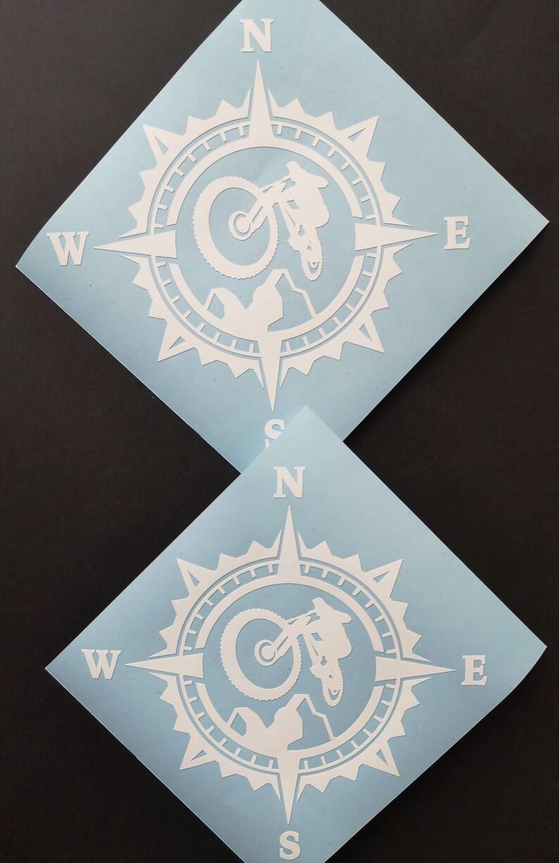 Mountain Bike Vinyl Decal Sticker Compass Rose Mountain - Etsy