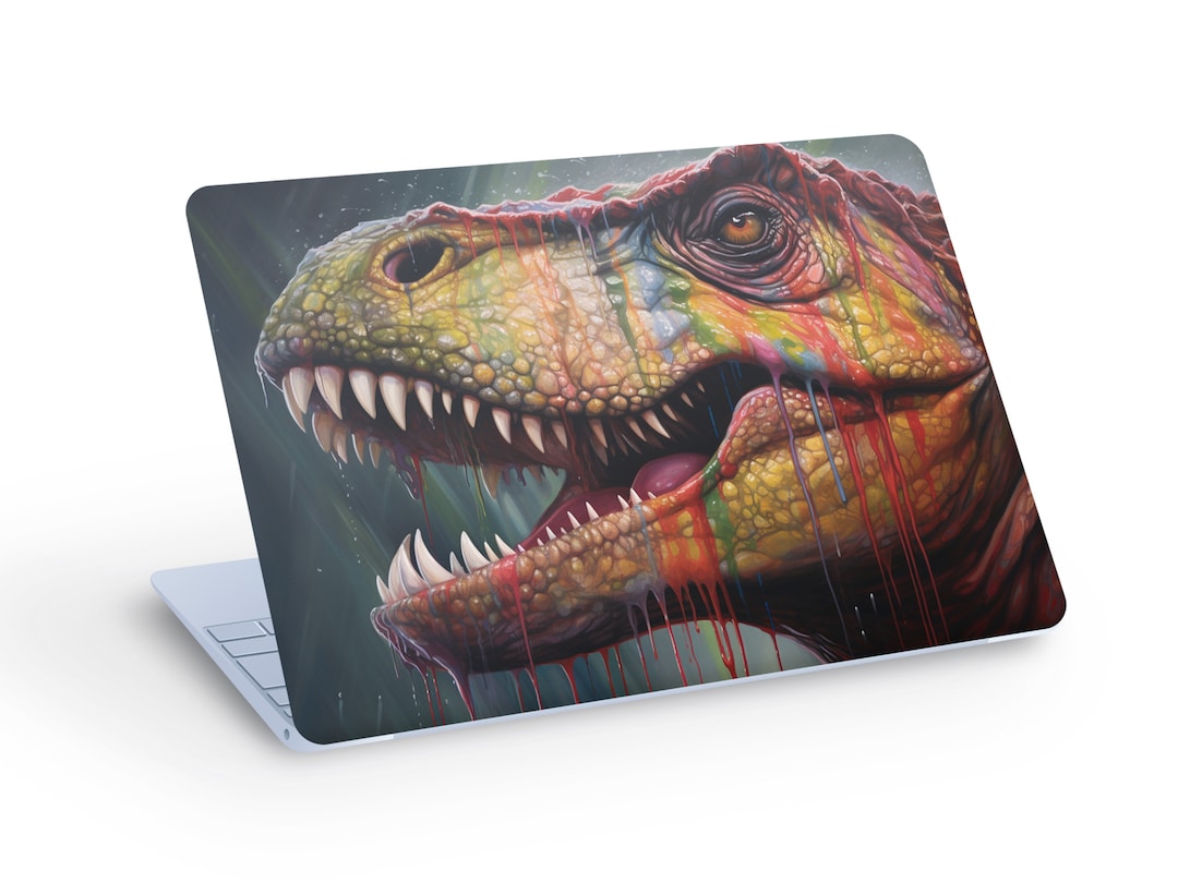 T-REX LAPTOP SKIN Decal Sticker, MacBook Skin, Colorful Tyrannosaurus Rex Laptop Skin Decal ...