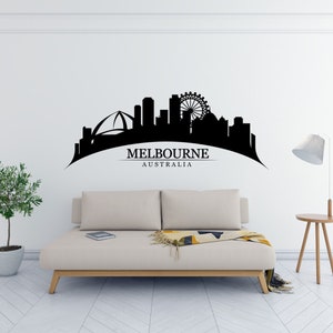 MELBOURNE AUSTRALIA Skyline Wall Decal Sticker Cut Vinyl Wall MELBOURNE ...