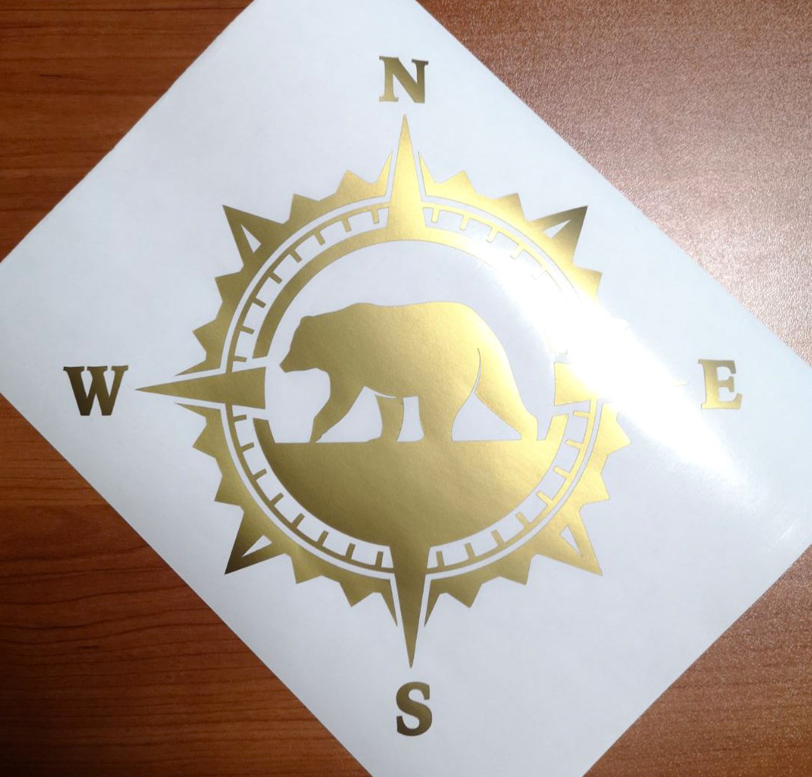 Bear Compass Vinyl Decal Sticker, Compass Rose, Mountain Decal, Truck ...