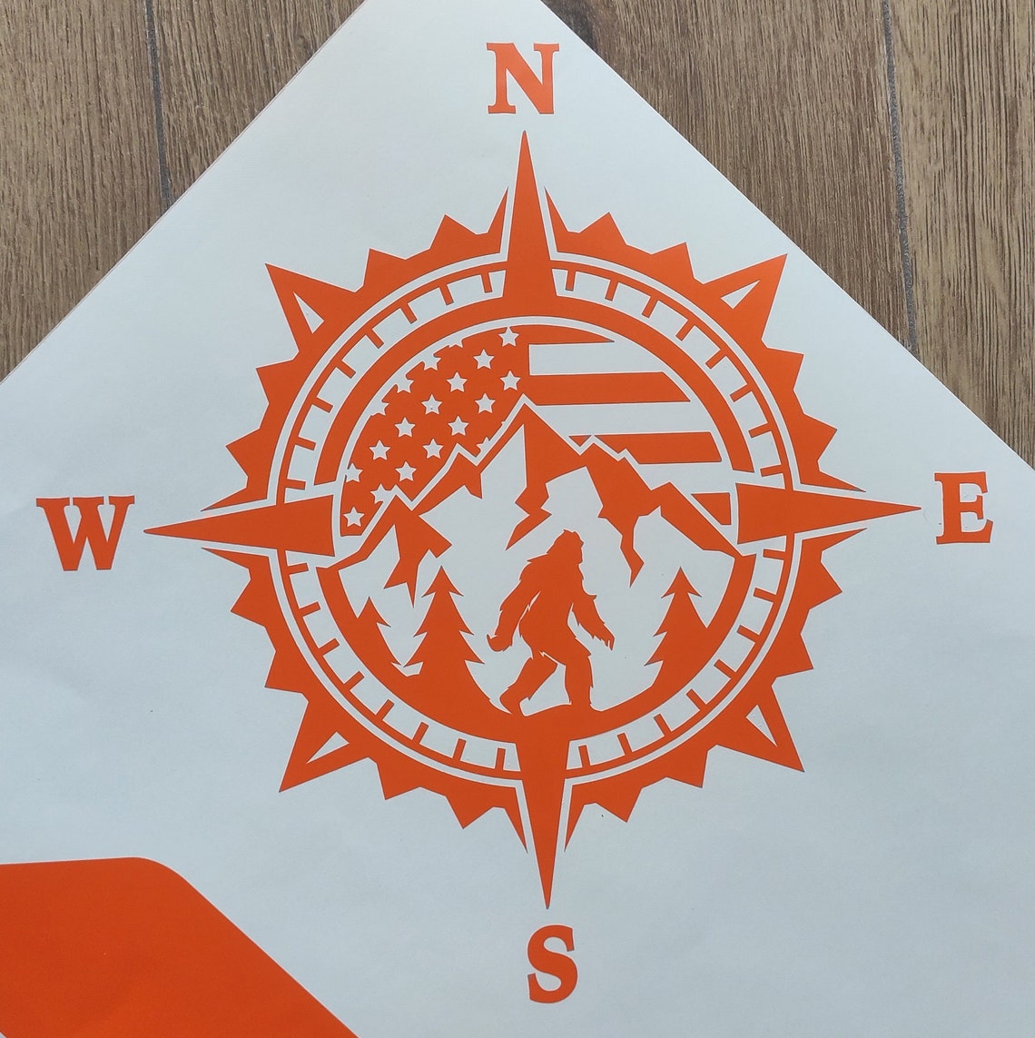 BIGFOOT USA Compass Vinyl Decal Sticker Compass Rose Bigfoot - Etsy