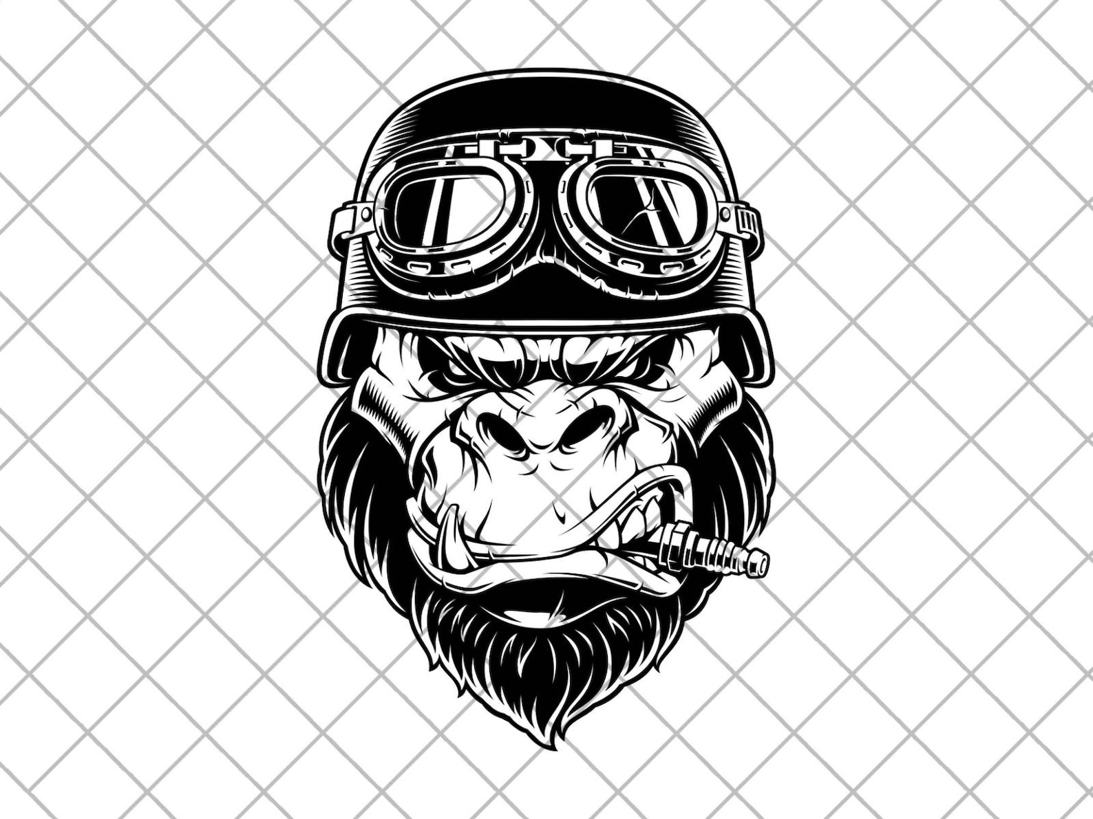 Angry Gorilla Biker Vinyl Decal Sticker, SUV Trucks Cars Vinyl Decal ...