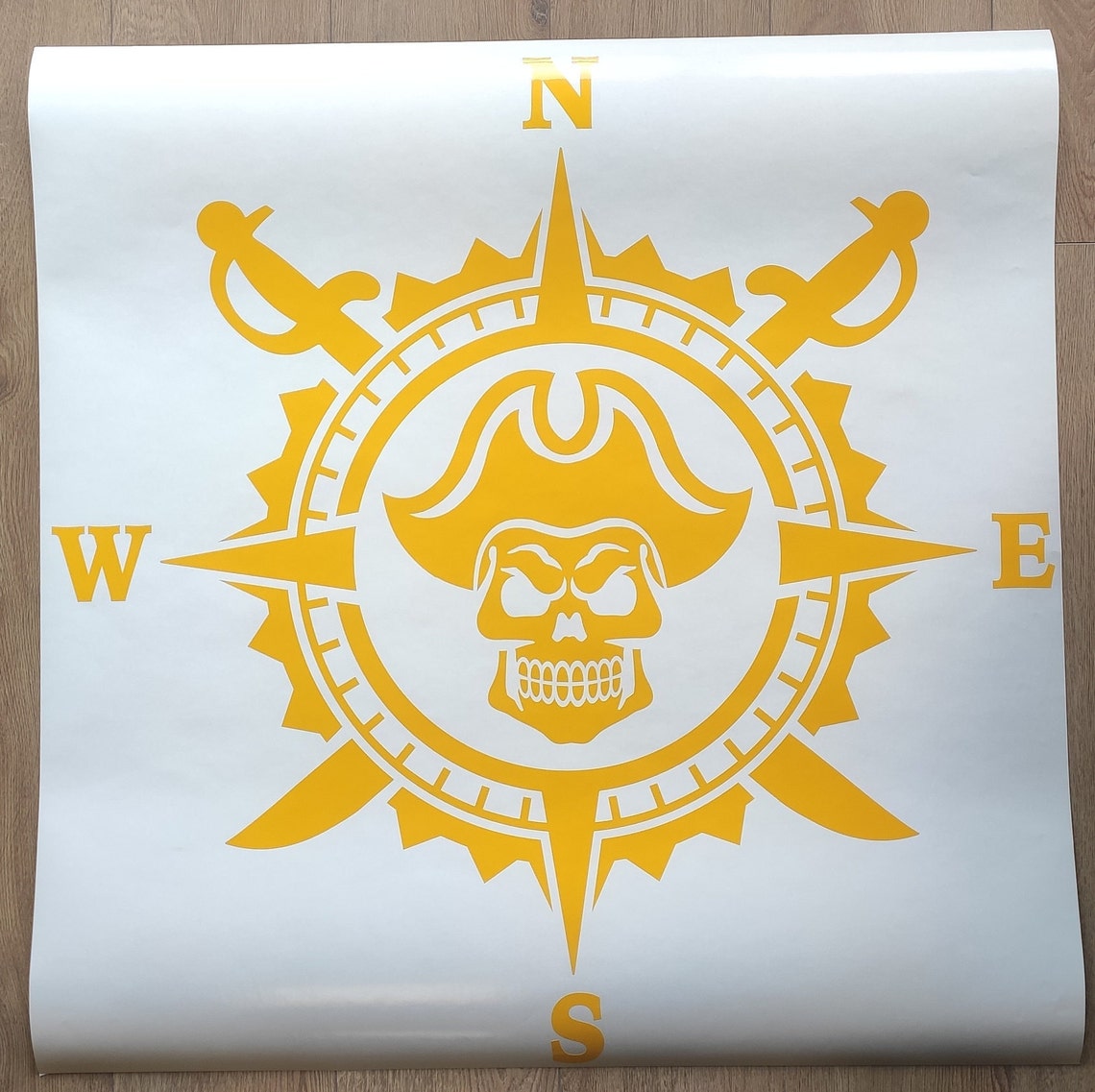 Pirate Skull Captain Compass Vinyl Decal Sticker Compass - Etsy