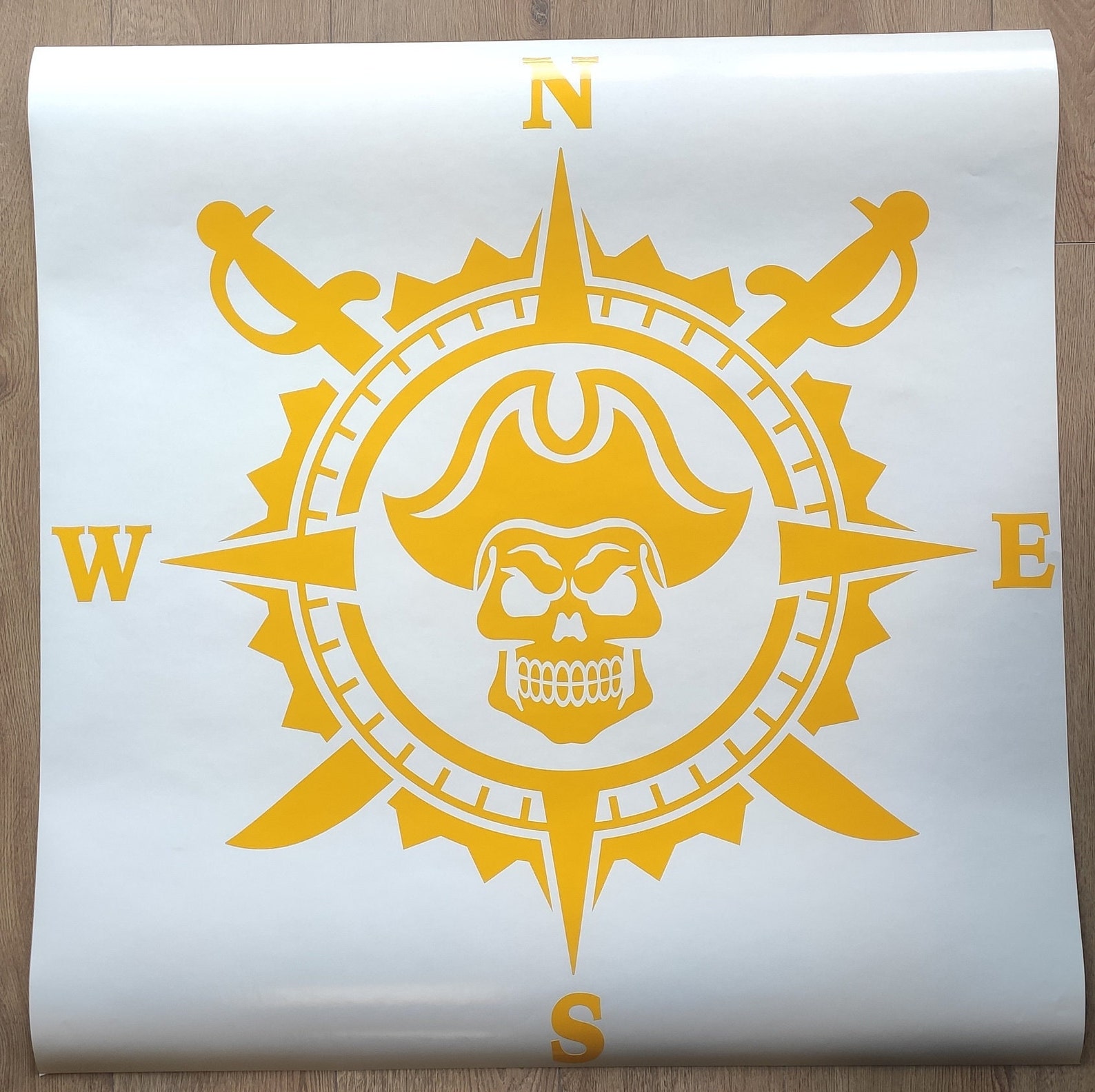 Pirate Skull Captain Compass Vinyl Decal Sticker Compass - Etsy