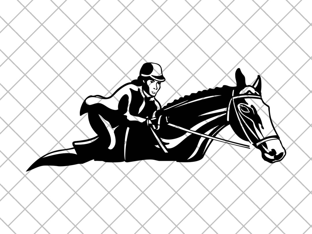 Racehorse With Jockey Vinyl Decal Sticker, Horse Decal, Horse Racing ...