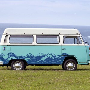 Ocean Waves SUV Vinyl Decal Sticker, Sea Waves Line 4x4 off Road Vinyl ...