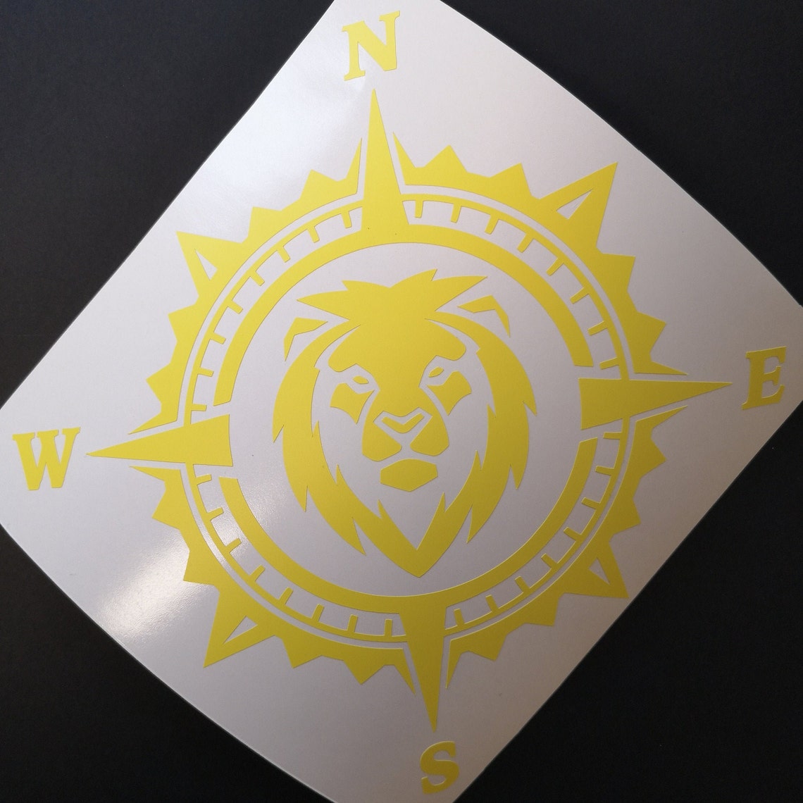 LION Compass Vinyl Decal Sticker, Nature Decal, Compass Rose Decal ...