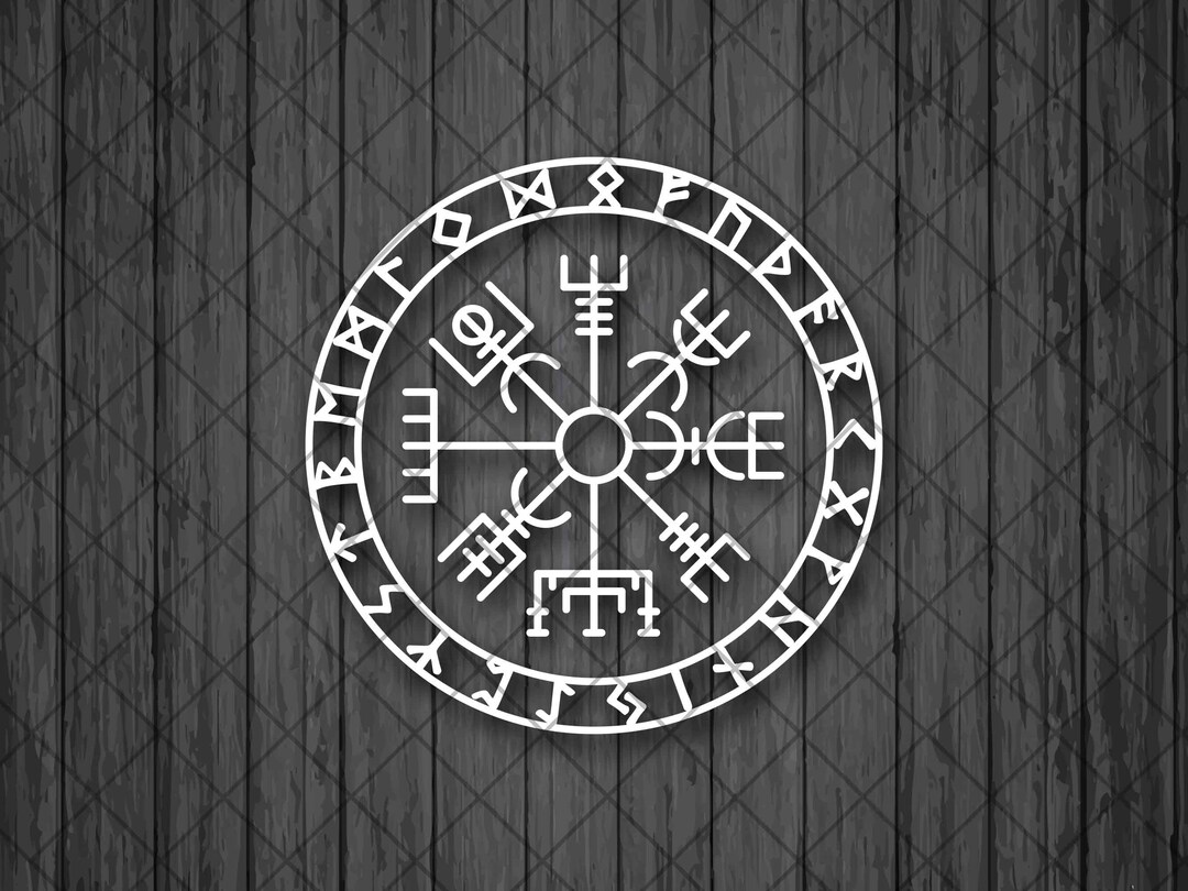Vegvisir Rune Compass Vinyl Decal Sticker, Viking Norse Mythology Vinyl ...
