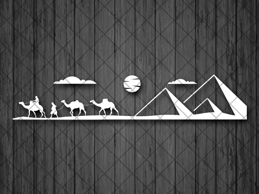 Egypt Great Pyramids With Camel Caravan SUV Vinyl Decal Sticker, Desert ...