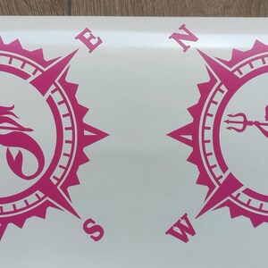 MERMAID Compass Vinyl Decal Sticker, Sea Compass Rose, Ocean MERMAID ...