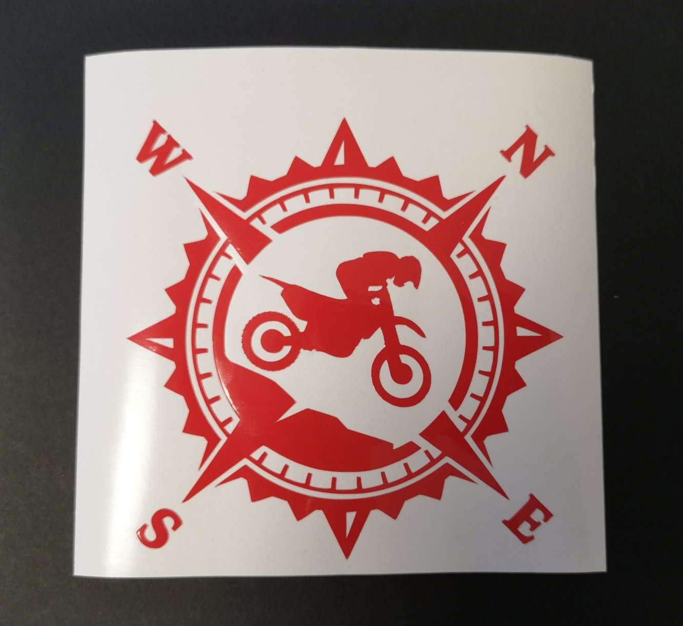 Dirt Bike Vinyl Decal Sticker, Compass Rose, Mountain Decal, Motorcycle ...