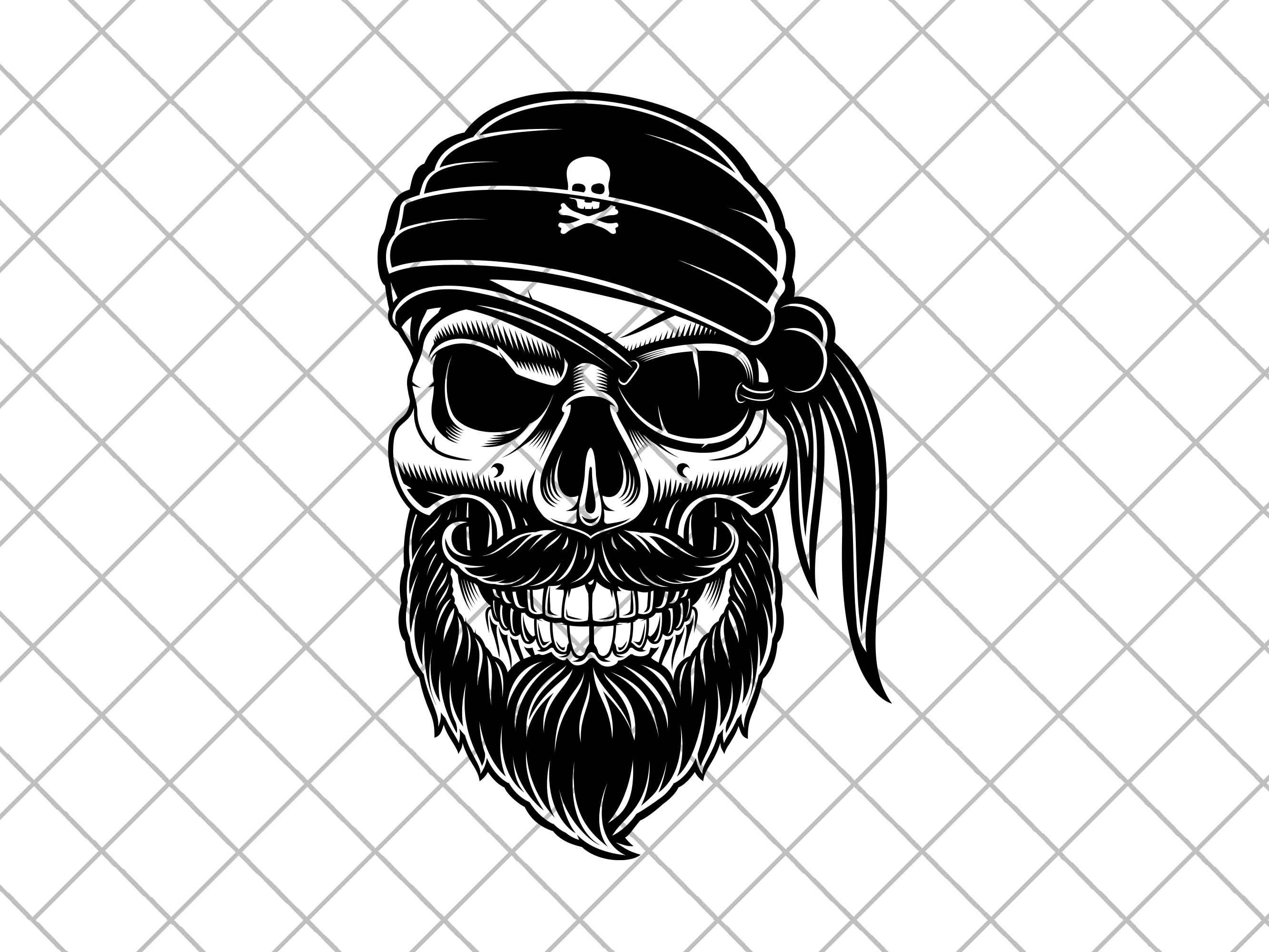 Pirate Skull Vinyl Decal Sticker Pirate Skull Decal Ship - Etsy