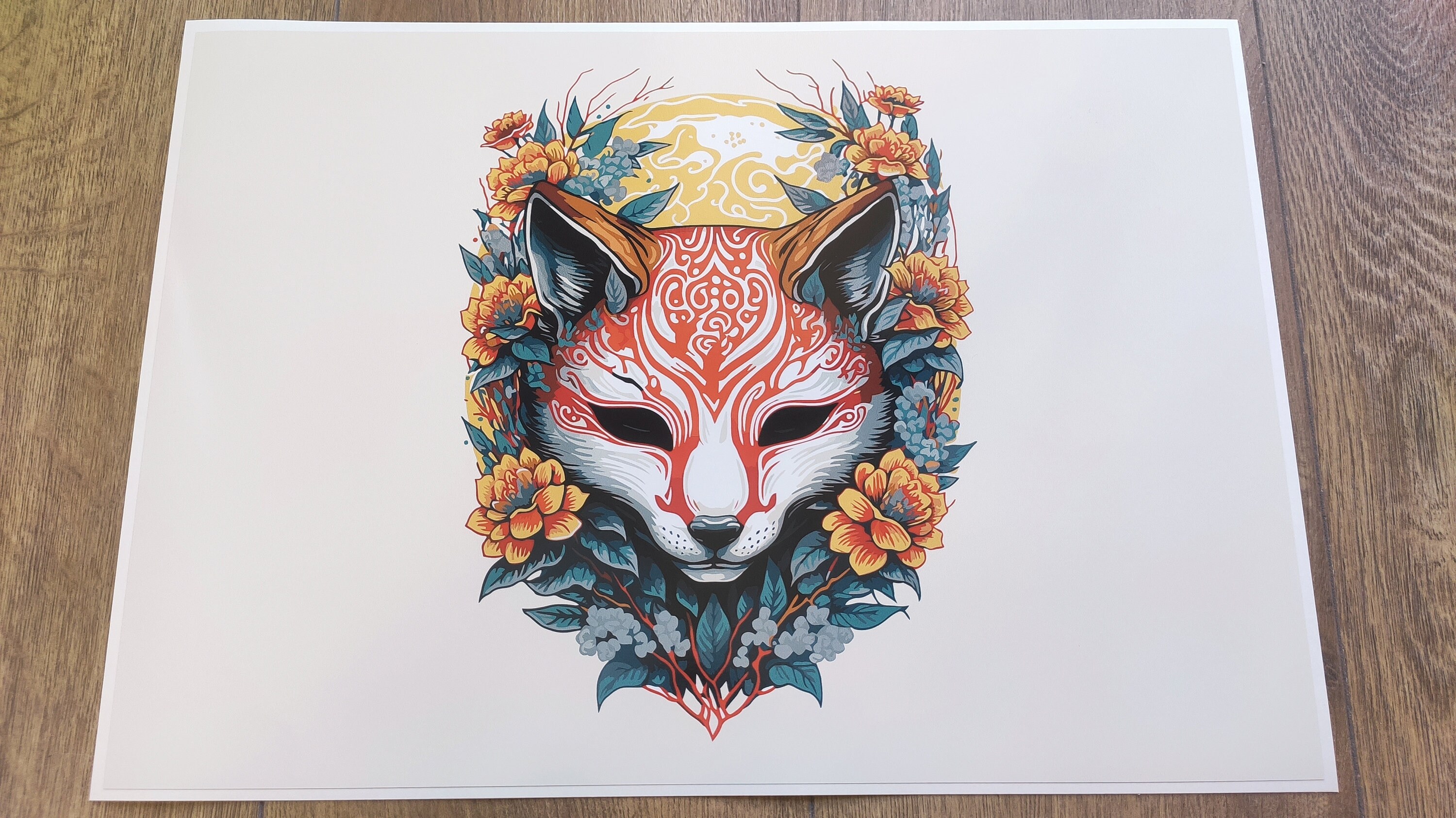 Japanese KITSUNE Mask LAPTOP SKIN Decal Sticker, Kitsune Fox Mask ...