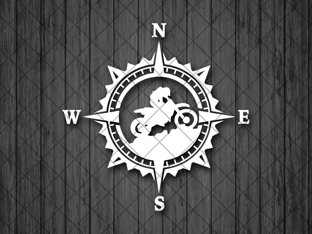 Dirt Bike Vinyl Decal Sticker, Compass Rose, Mountain Decal, Laptop ...