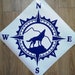 Mountain Wolf Compass Vinyl Decal Sticker, Compass Rose, Mountain Decal ...
