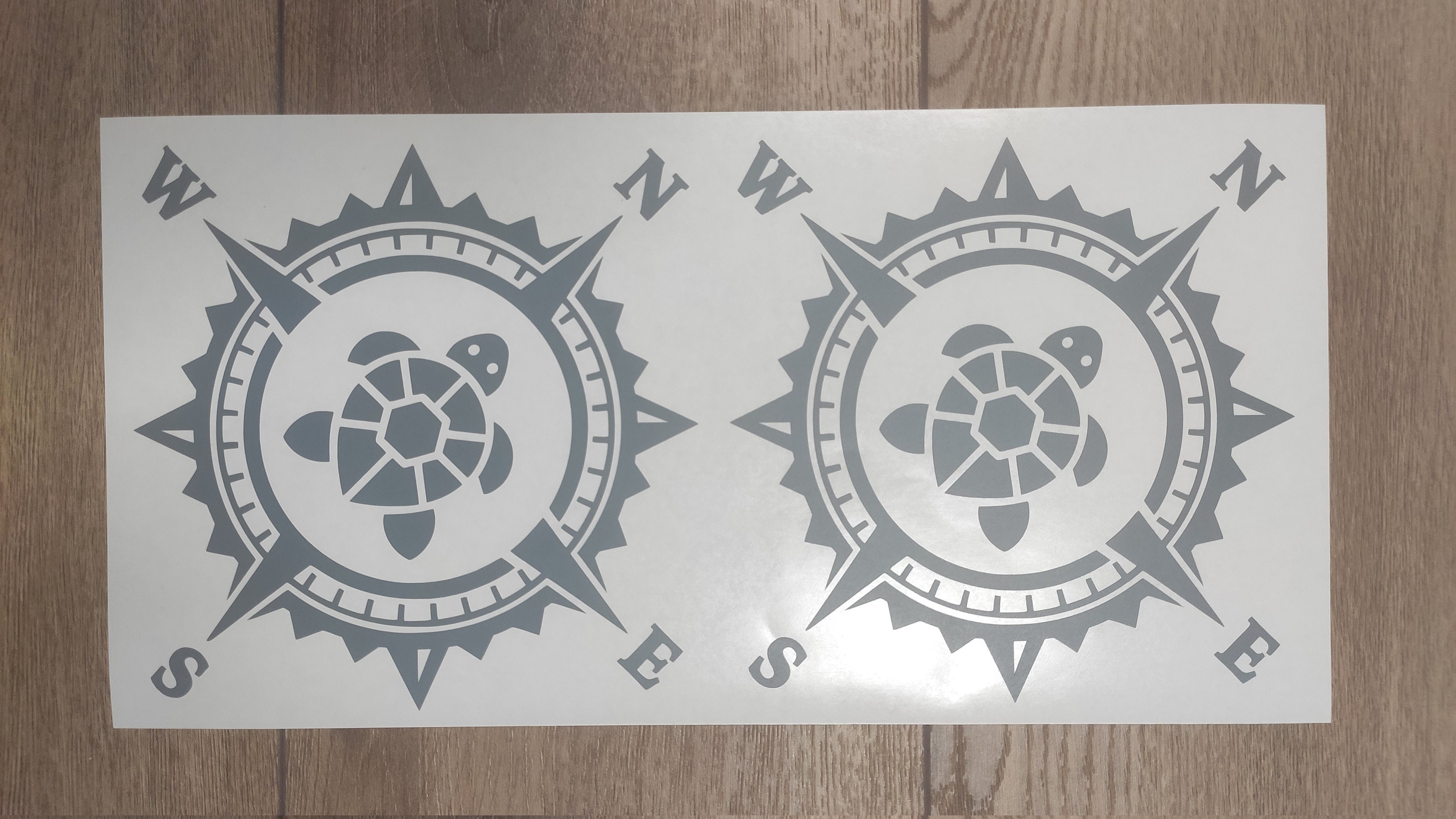 TURTLE Vinyl Decal Sticker Nature Decal Compass Rose Decal - Etsy