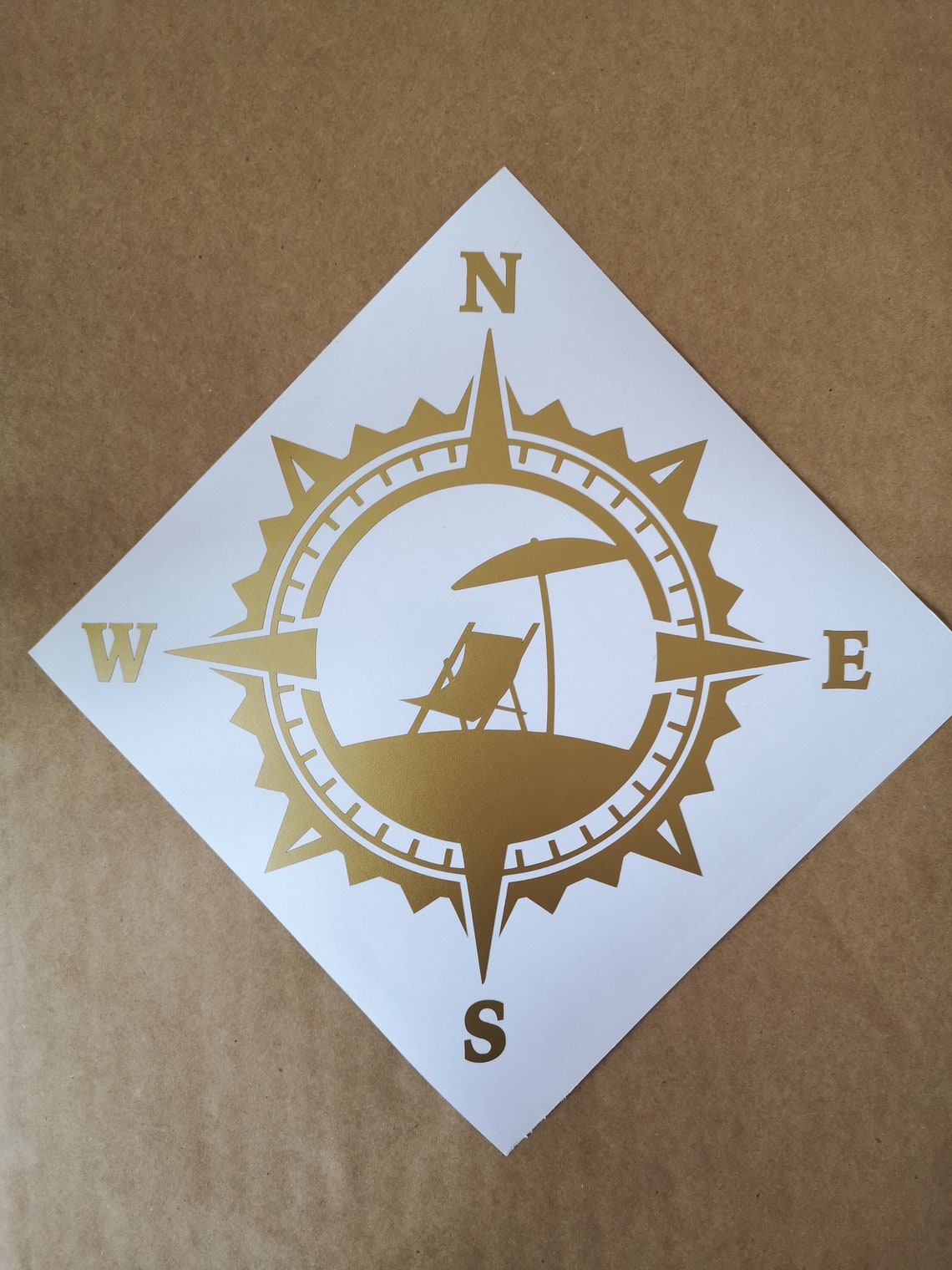 BEACH Compass Vinyl Decal Sticker Compass Rose Vacation | Etsy