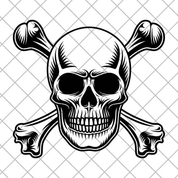 Skull and Crossbones Vinyl Sticker - Etsy