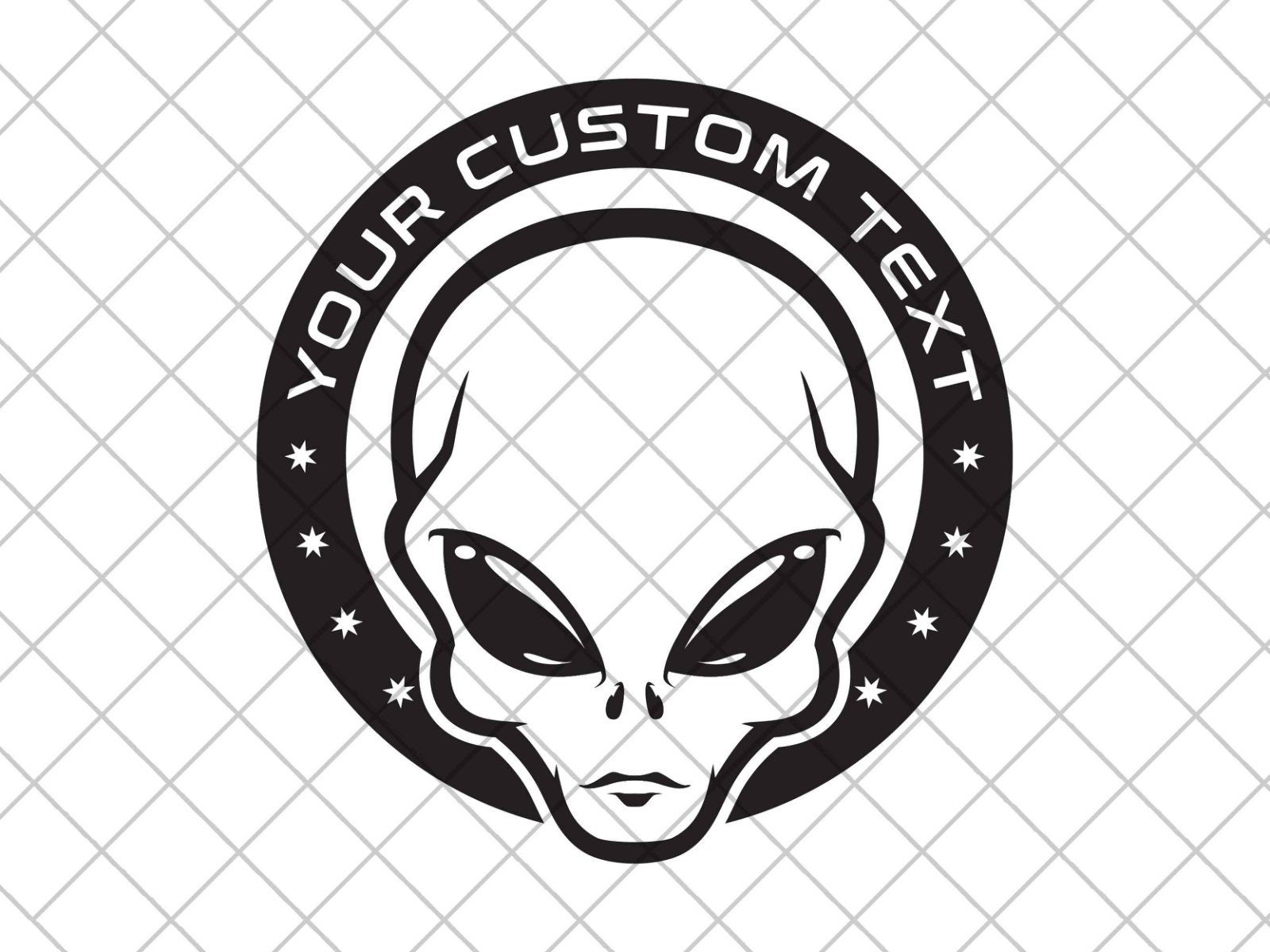 Custom Text ALIEN Vinyl Decal Sticker, UFO Car Decal, UFO Truck Sticker ...