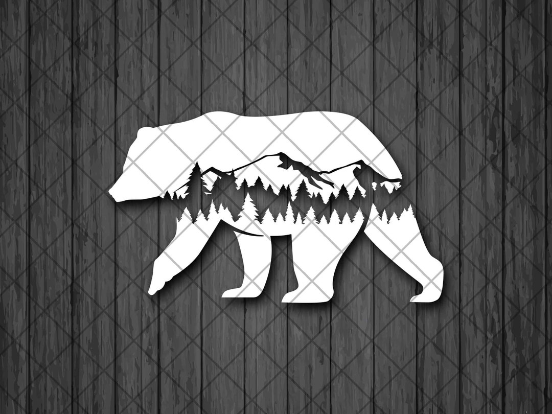 Bear Vinyl Decal Sticker, Adventure Decal, Mountain Decal, Laptop ...