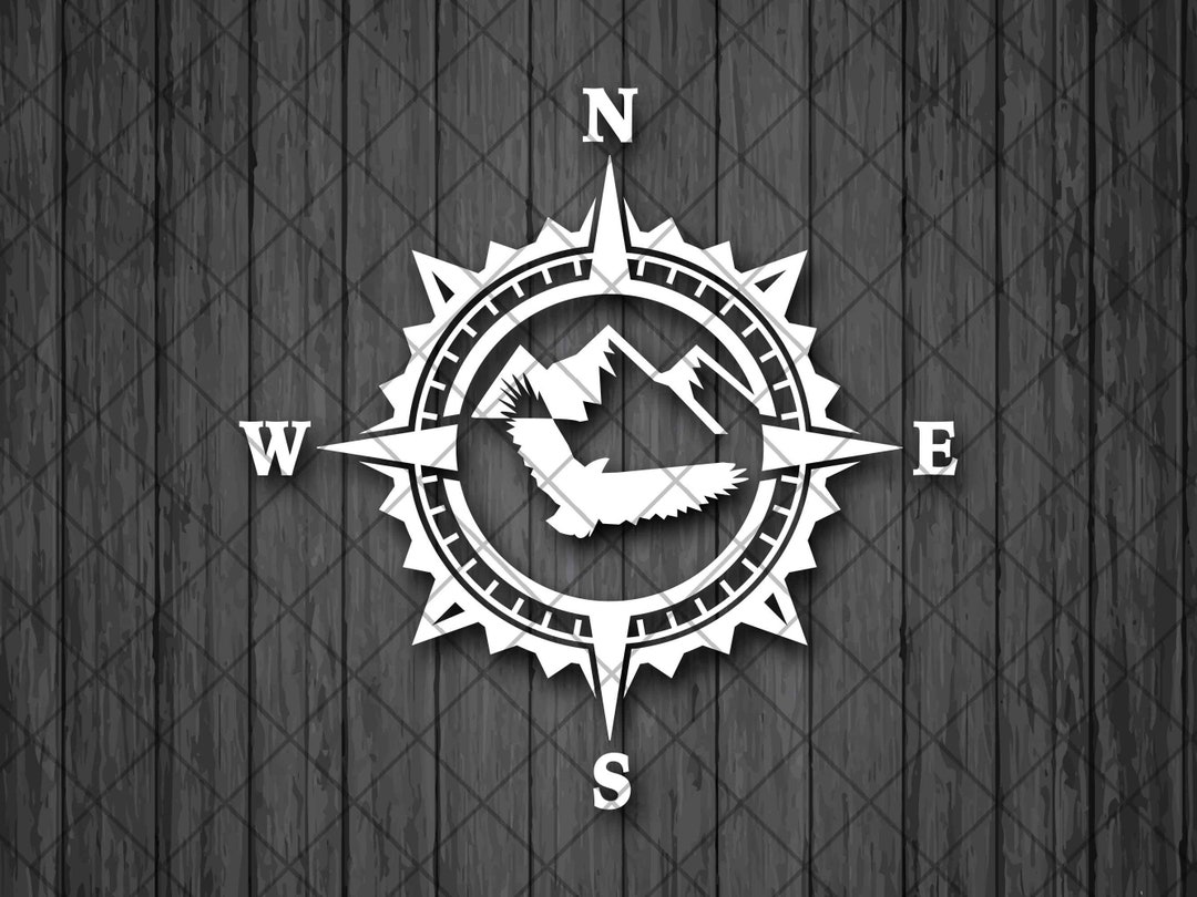 Eagle Mountain Vinyl Decal Sticker, Nature Decal, Compass Rose Decal ...