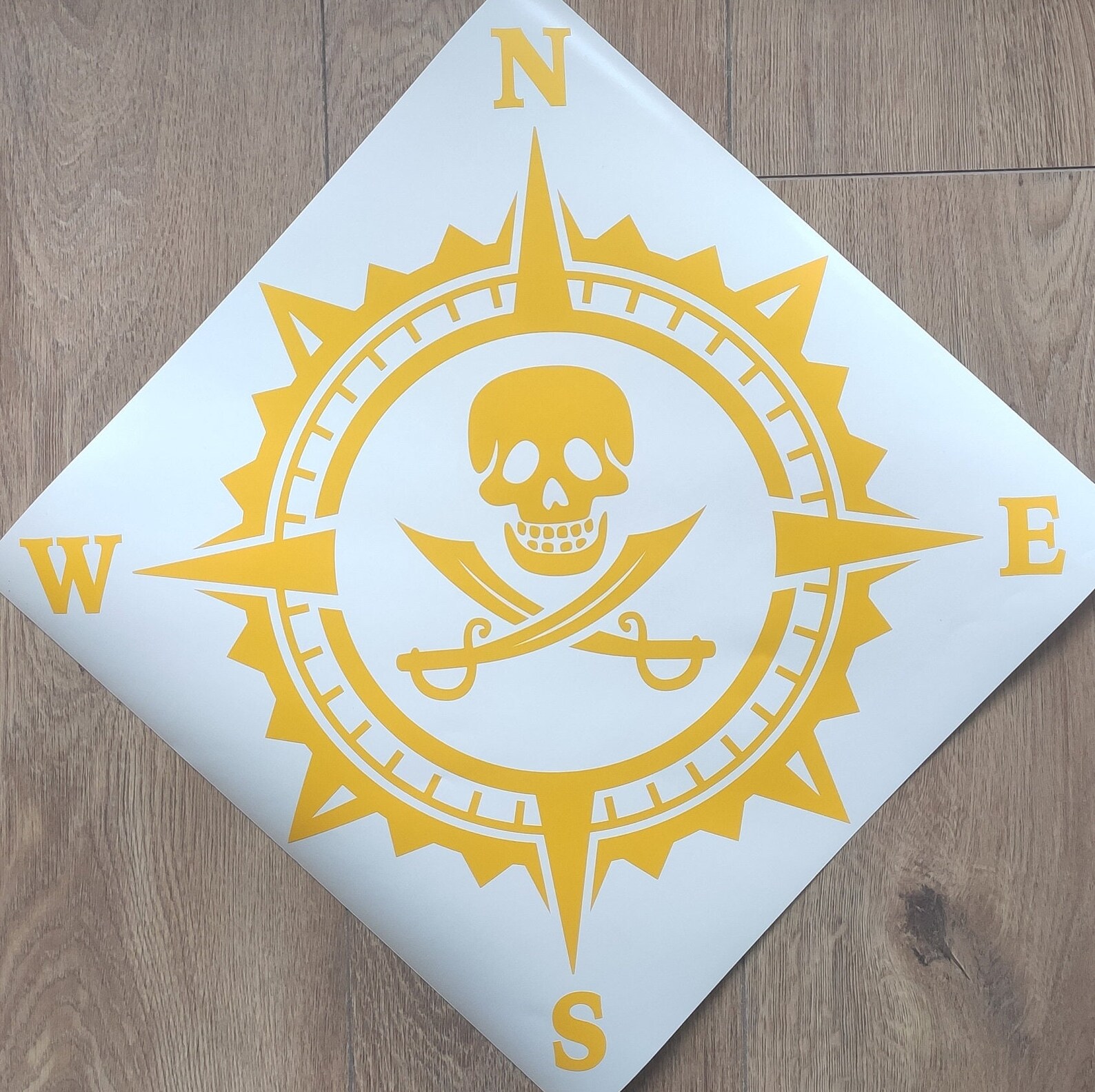 Pirate Skull Compass Vinyl Decal Sticker Compass Rose Ship - Etsy Canada