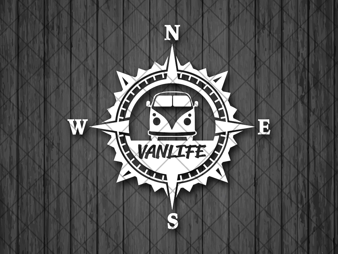 Vanlife Vinyl Decal Sticker, Van Life Hood Decal, Compass Rose Decal ...