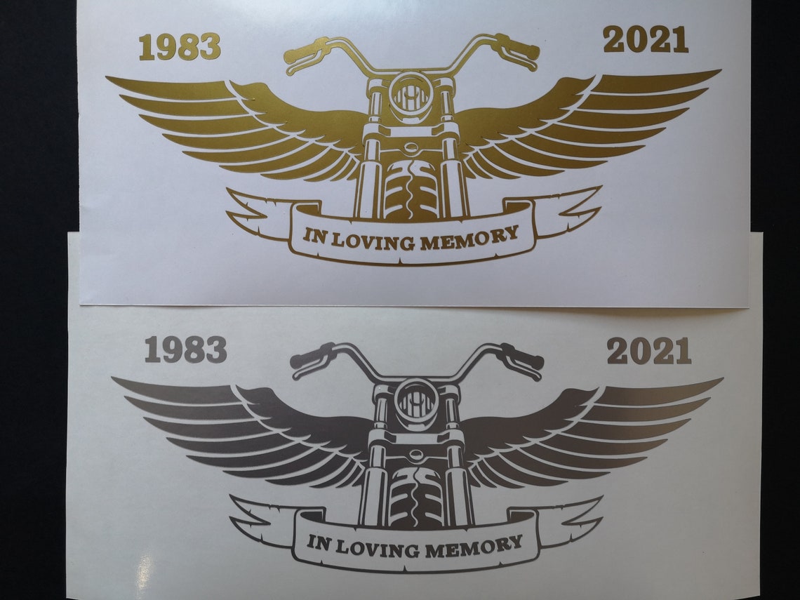 In Loving Memory Motorcycle Wings Vinyl Decal Sticker Window - Etsy