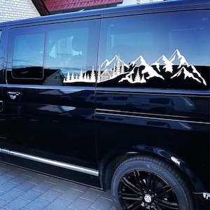 Mountain and Treeline SUV Vinyl Decal Sticker, Mountain and Treeline ...