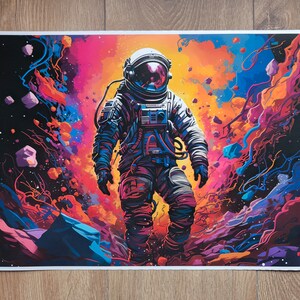 Colorful ASTRONAUT LAPTOP SKIN Decal Sticker, Astronaut in Space Unique ...