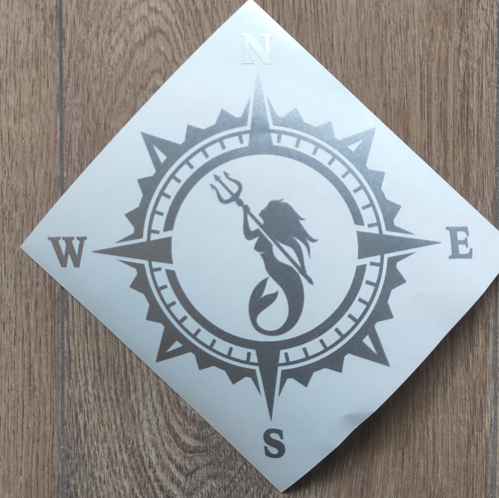 MERMAID Compass Vinyl Decal Sticker Sea Compass Rose Ocean - Etsy