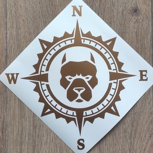 PIT BULL Compass Vinyl Decal Sticker, Compass Rose, Dog Compass Decal ...