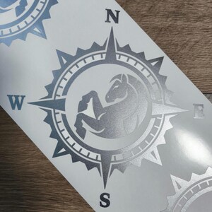 Wild Horse Compass Vinyl Decal Sticker, Compass Rose, Horse Car Decal ...