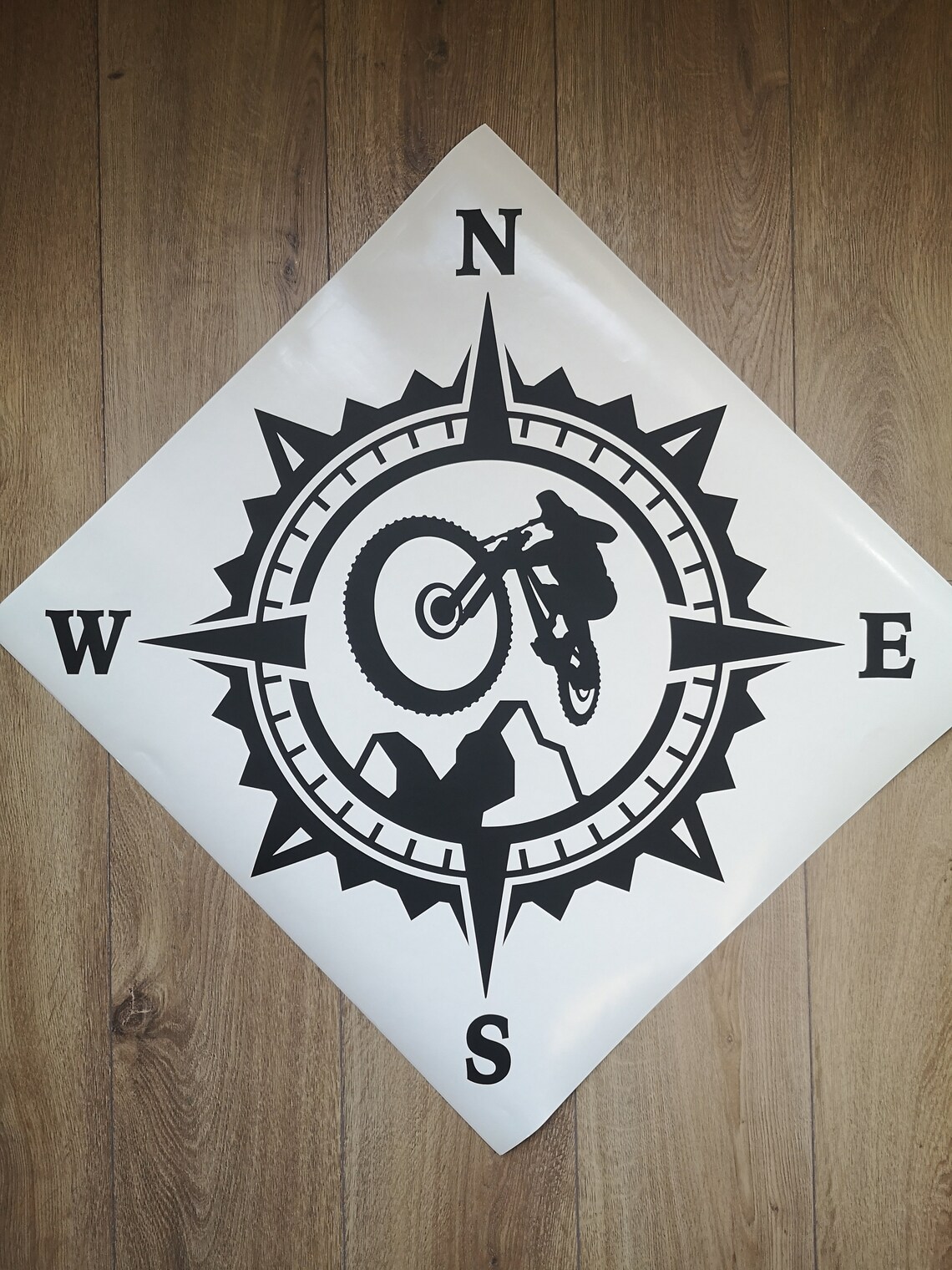 Mountain Bike Vinyl Decal Sticker Compass Rose Mountain - Etsy