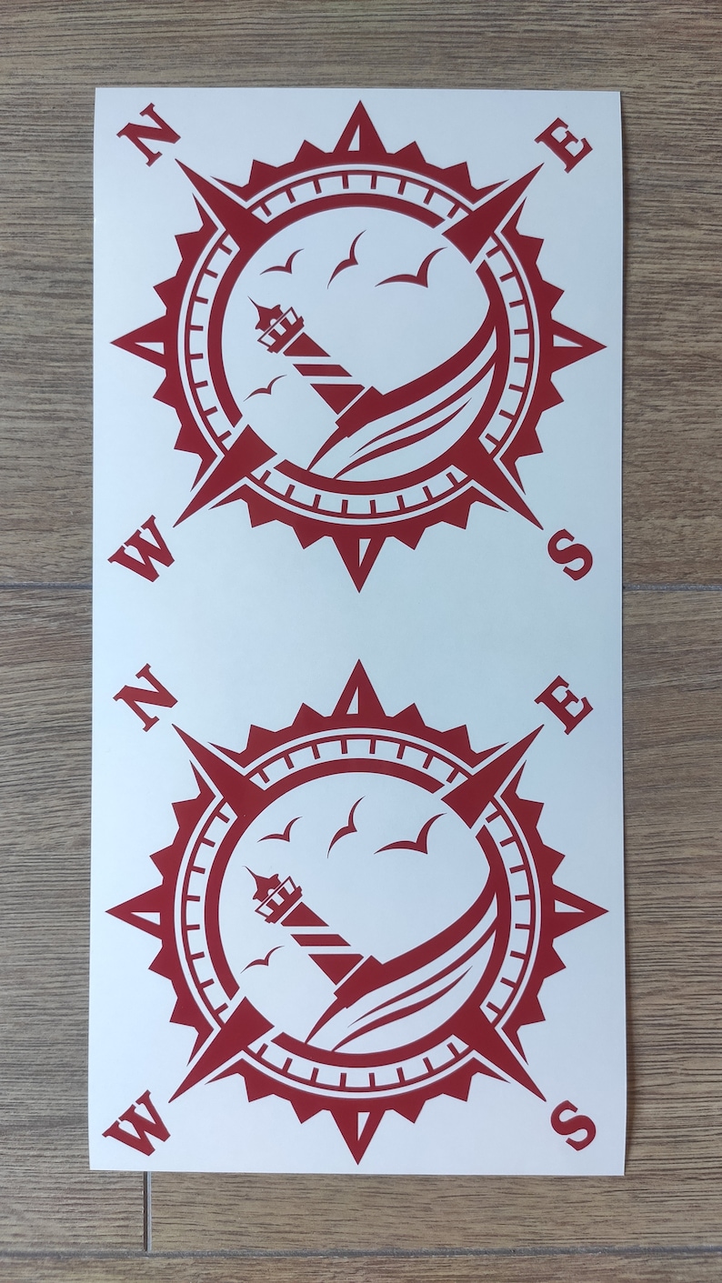 LIGHTHOUSE Vinyl Decal Sticker, Compass Rose Decal, Laptop Sticker, Sea ...