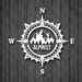 ALPINIST Compass Vinyl Decal Sticker, Compass Rose, Mountain Decal ...