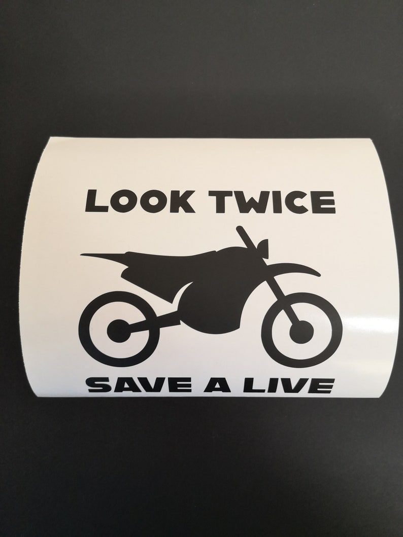 Look Twice Save a Life Vinyl Decal Sticker Biker Awareness | Etsy