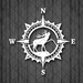 Mountain DEER Compass Vinyl Decal Sticker, Compass Rose, Mountain Decal ...