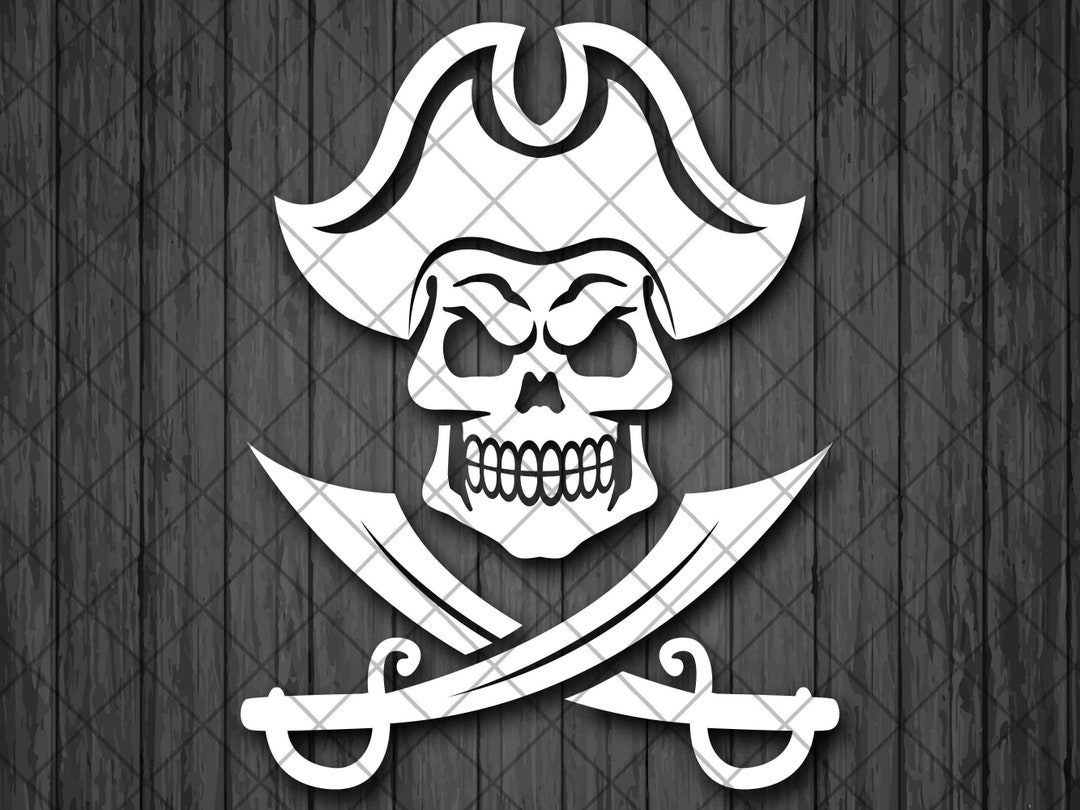 Pirate Captain Skull Vinyl Decal Sticker, Ship Captain Decal, Laptop ...